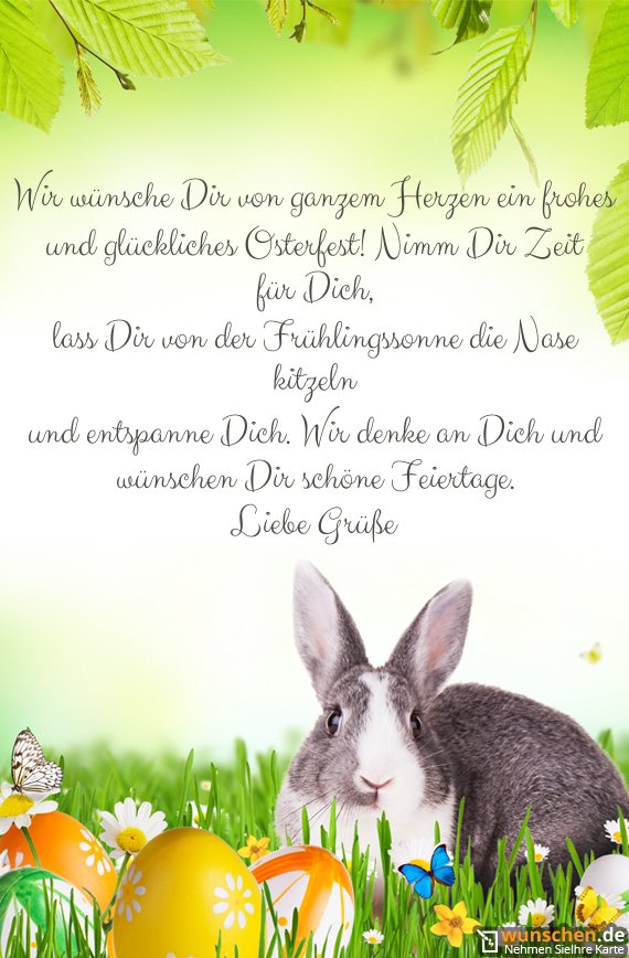 Wir wünsche Dir von ganzem Herzen ein frohes - Fertig Osterkarte Wir wünsche Dir von ganzem Herzen ein frohes - Fertig Osterkarte